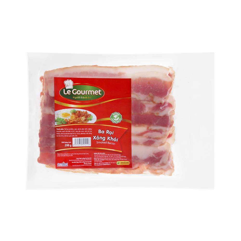 Ba rọi xông khói cắt lát LG, 200g