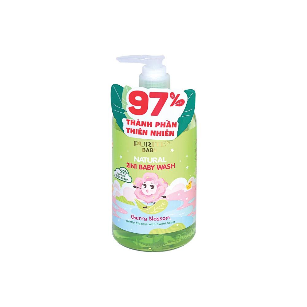 Tắm gội Purite baby anh đào, 500ml
